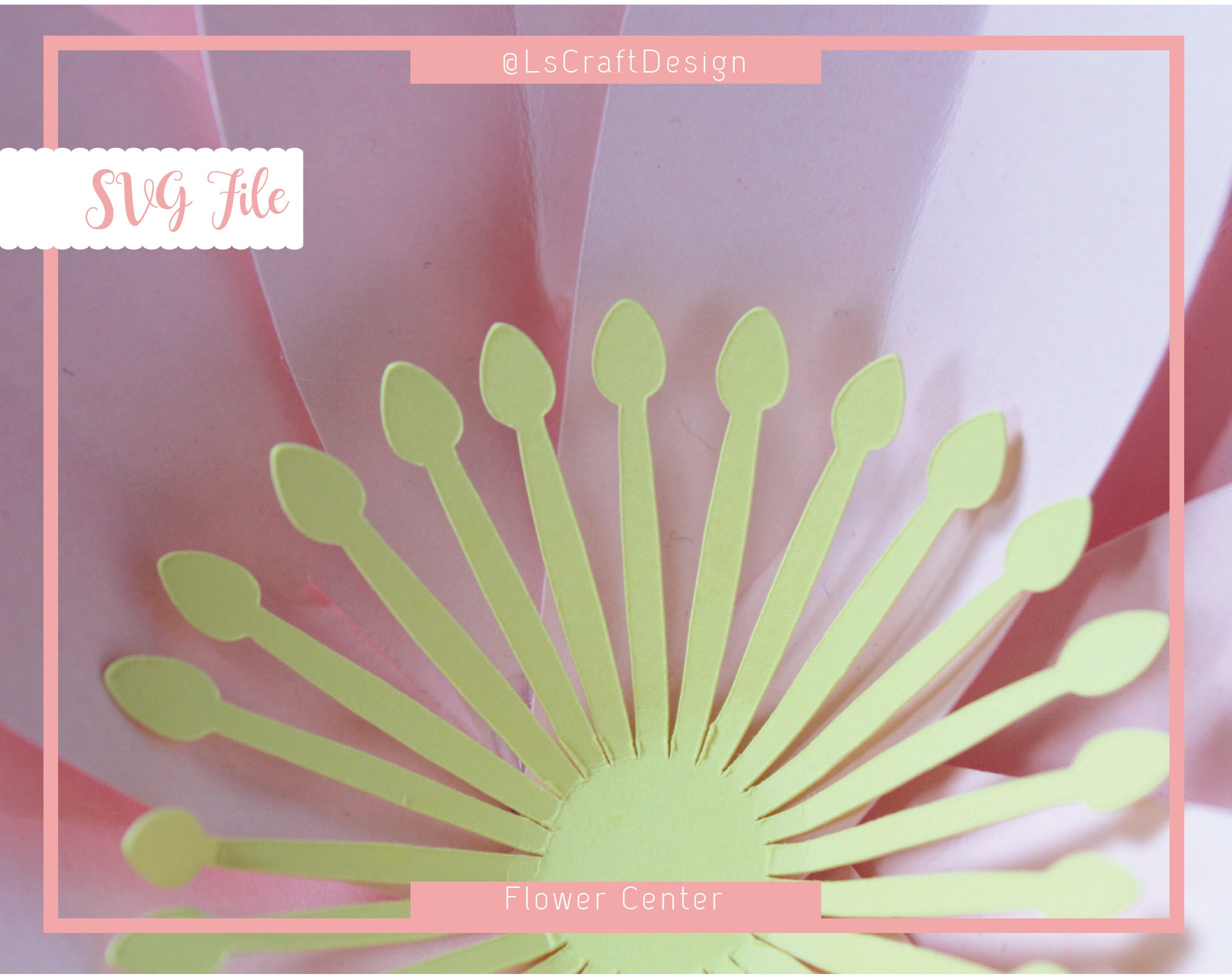 SVG Flower Center Template Drop silhouette Paper Flower | Etsy