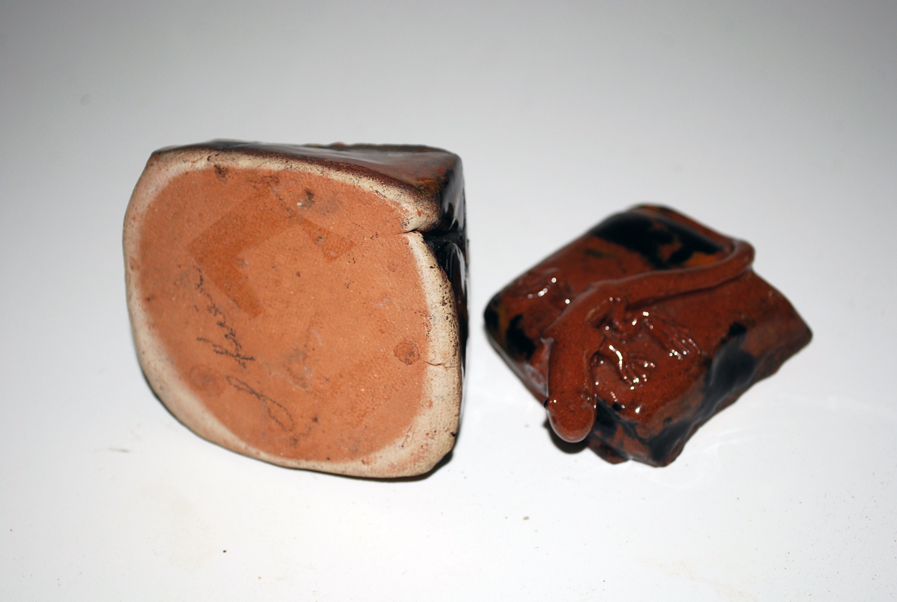 Glazed Terra Cotta Chameleon Ink Box - Etsy
