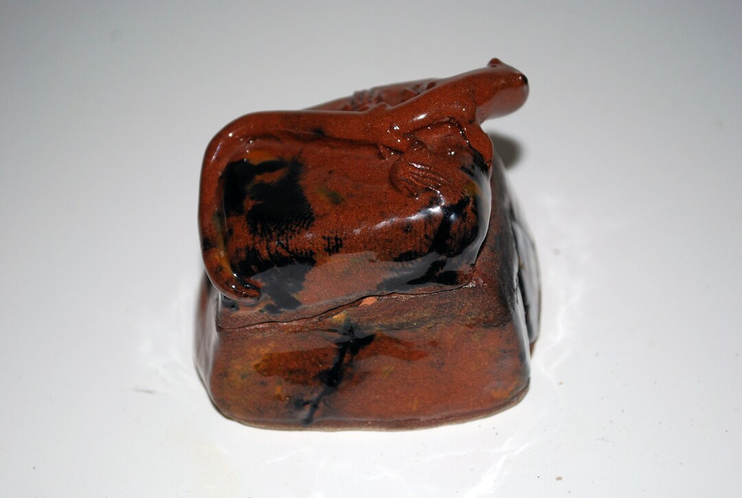 Glazed Terra Cotta Chameleon Ink Box - Etsy