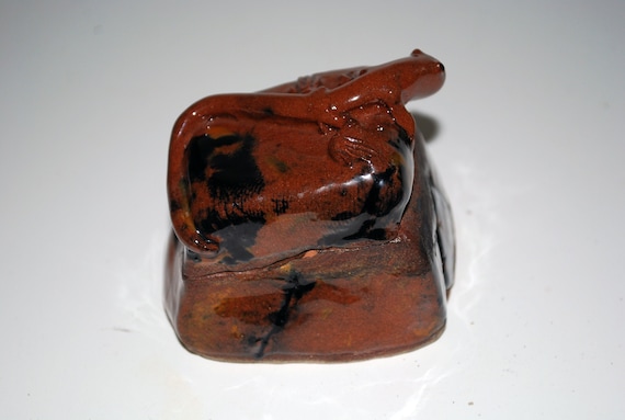 Glazed Terra Cotta Chameleon Ink Box | Etsy