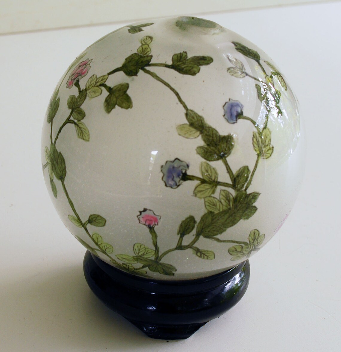 Chinese Interior Painted Glass Sphere With Stand - Etsy