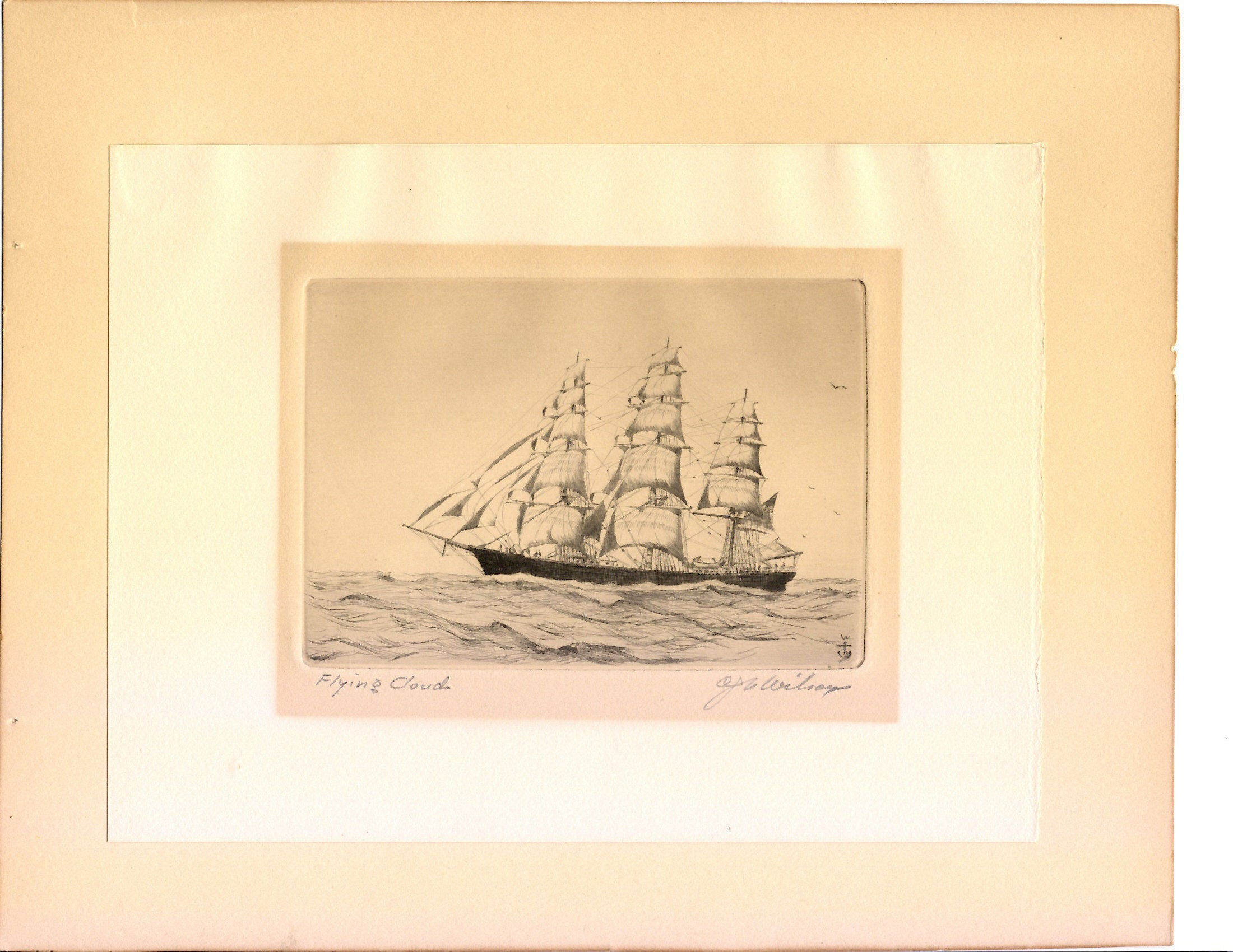 Charles J.A. Wilson Flying Cloud Signed Maritime Nautical Print - Etsy