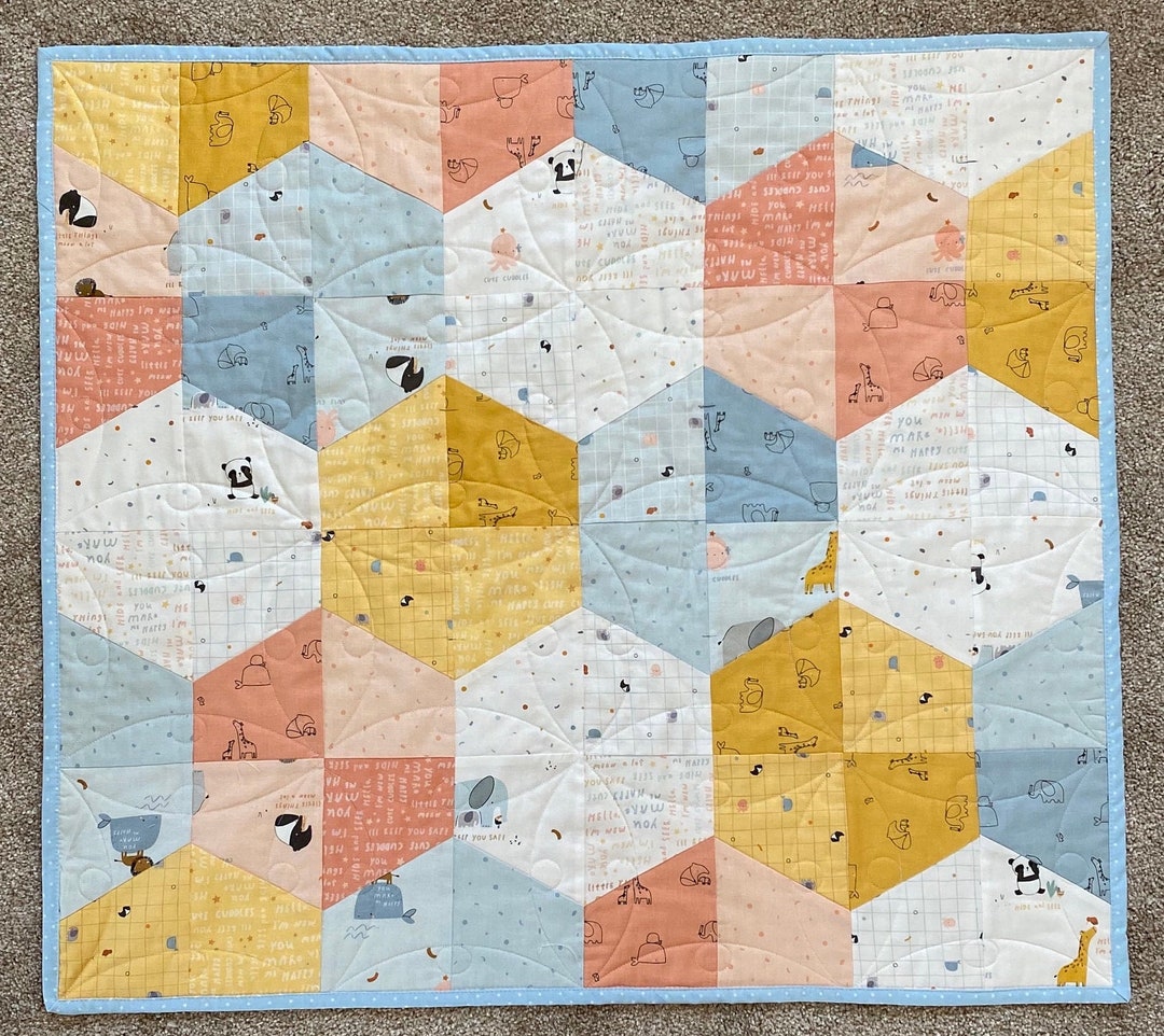 Handmade Baby Quilt With Tumbling Animals Ideal Baby Shower Gift for ...