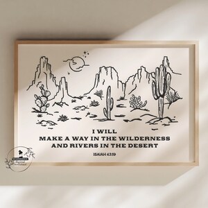 Desert Bible Verse Wall Art Modern Christian Artwork Western Home Decor ...