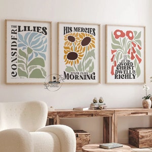 3 Piece Aesthetic Christian Wall Art Modern Faith Based Gifts Biblical ...