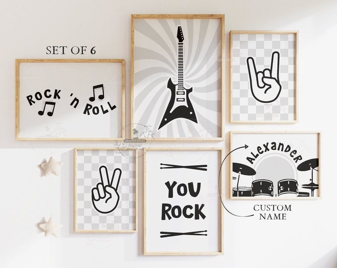 Rock and Roll Decal Set - Nursery Decor, Gift for Mom, Wall Decor, Kids ...