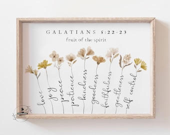 Fruit of the Spirit Wall Art Printable Posters | Galatians 5:22-23 ...