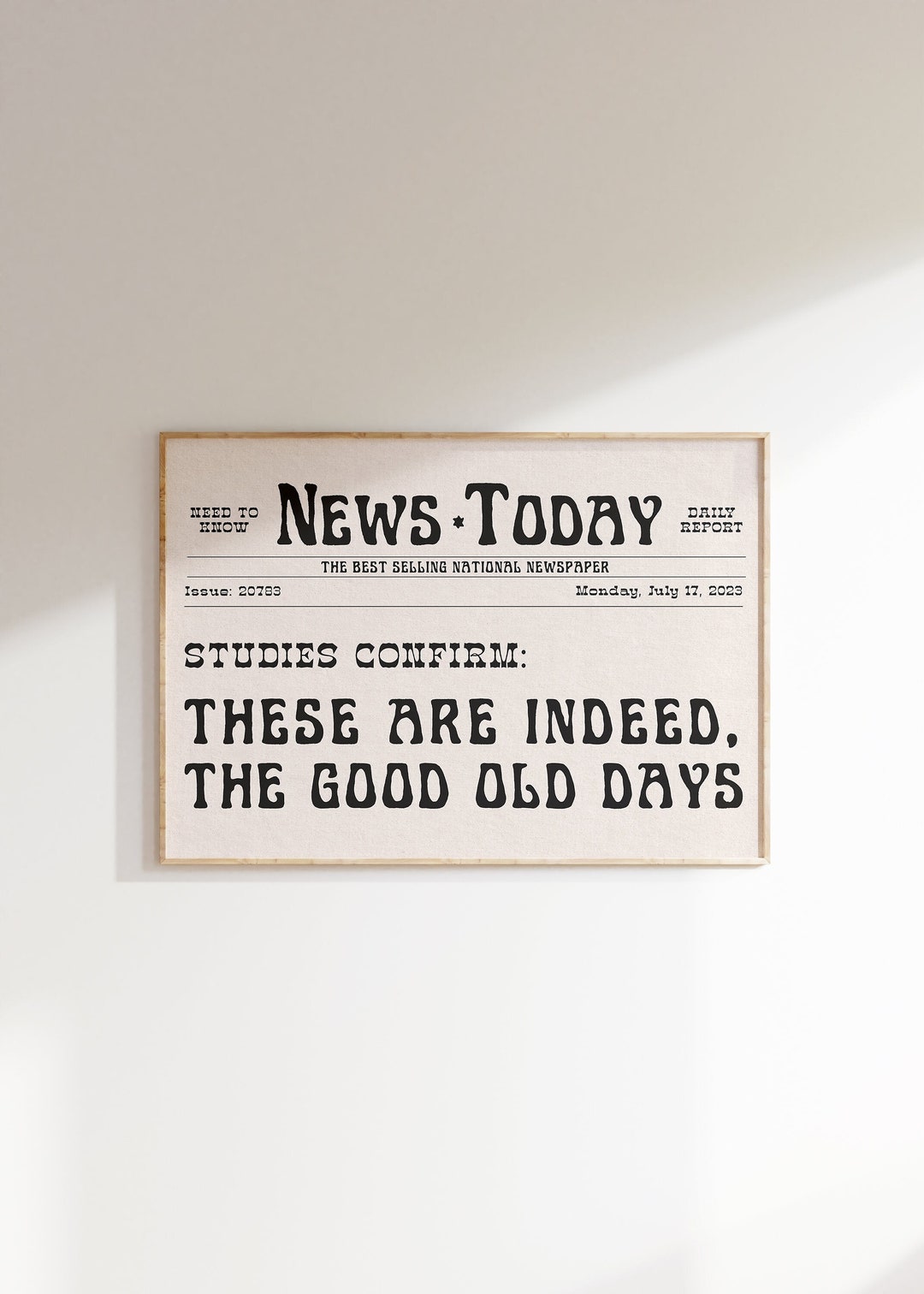 Trendy Newspaper Print Vintage Bar Cart Wall Art New York Times ...