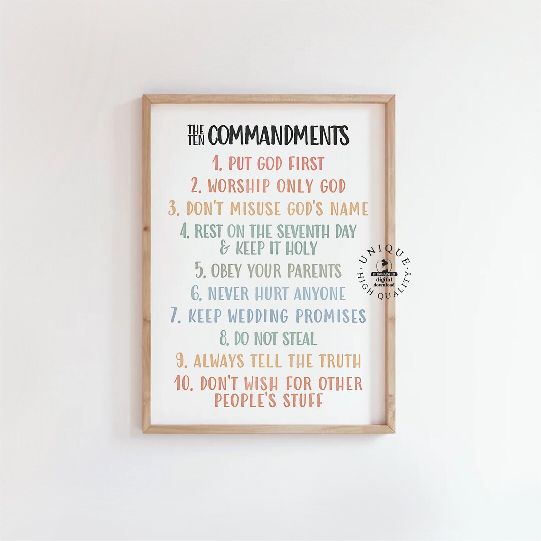 Ten 10 Commandments, Catholic Classroom, Kids Sunday School Bible ...