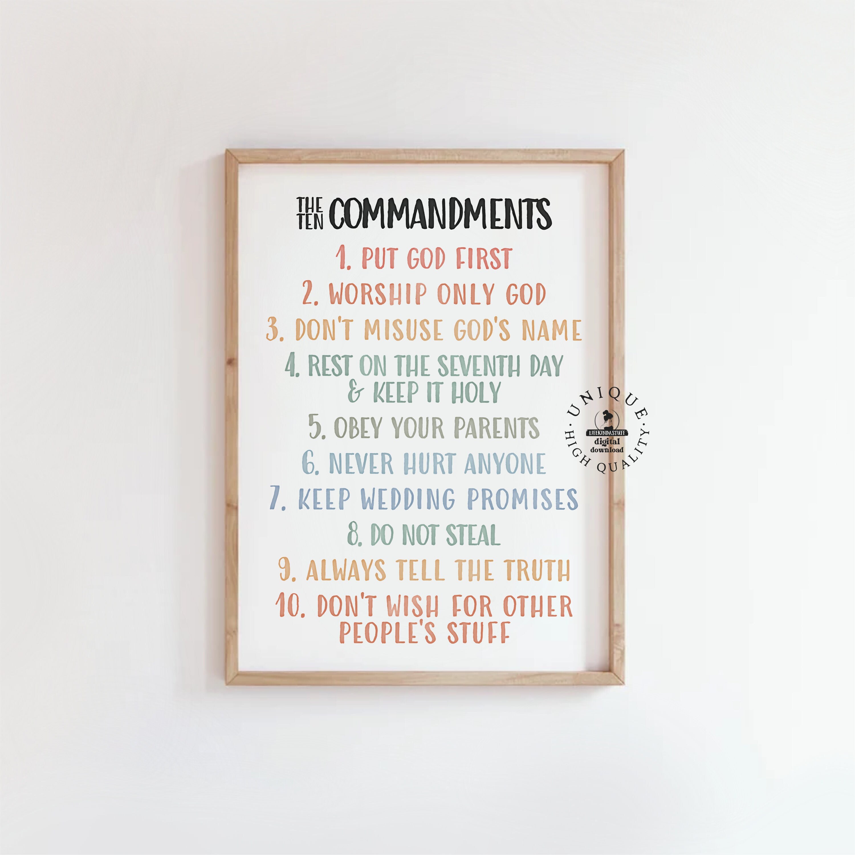 Ten 10 Commandments Catholic Classroom Kids Sunday School - Etsy