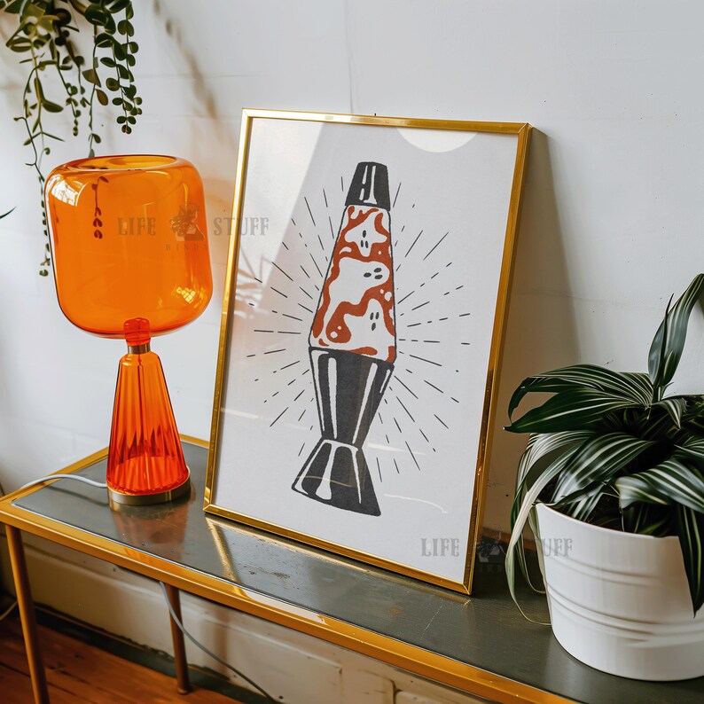 Halloween Poster Ghost Lava Lamp Spooky Apartment 70s Girly Eclectic ...