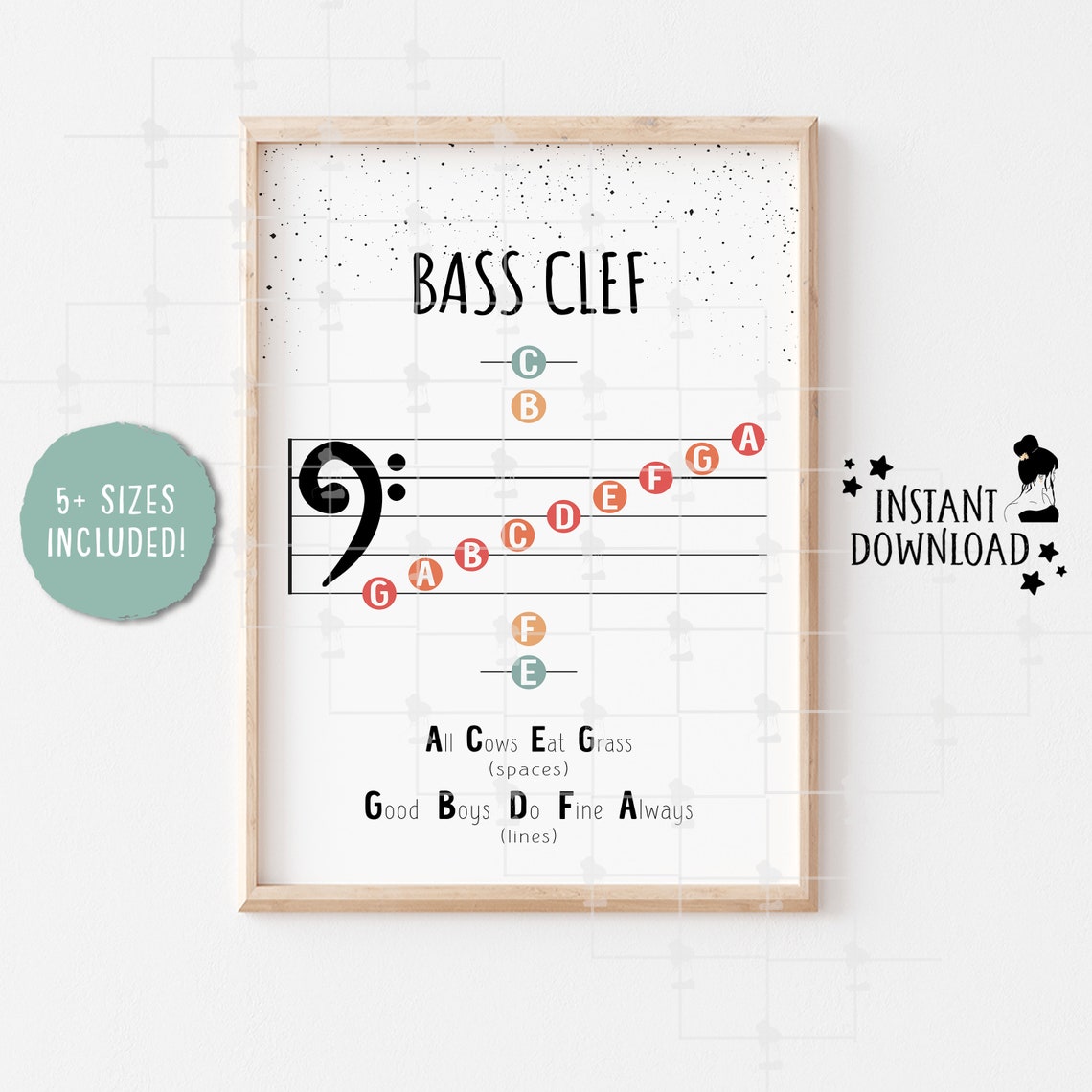 Music Theory Student Classroom Teacher Education Printable Set Piano ...