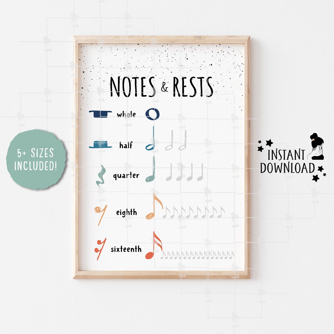 Music Theory Student Classroom Teacher Education Printable Set Piano ...