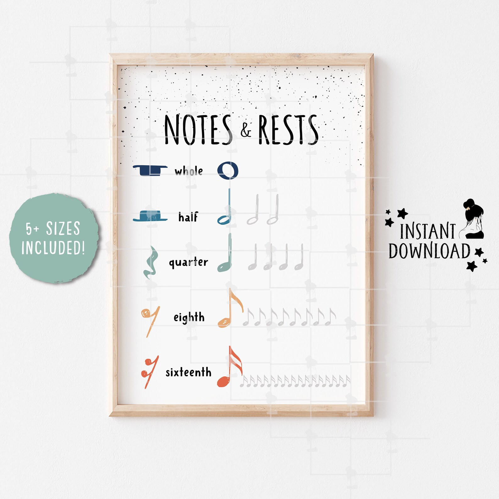 Music Theory Student Classroom Teacher Education Printable Set Piano ...