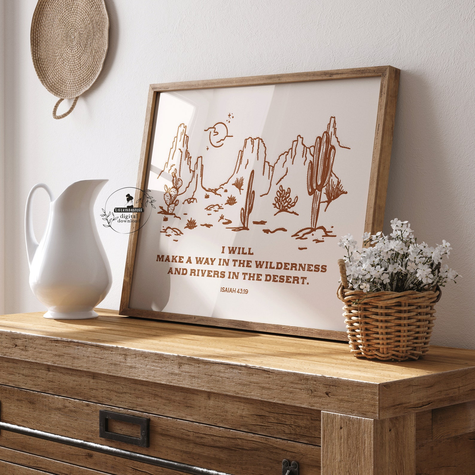 Desert Bible Verse Wall Art Modern Christian Artwork Wild West ...