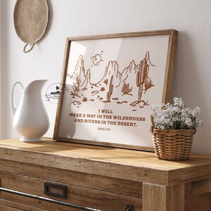 Desert Bible Verse Wall Art Modern Christian Artwork Wild West ...