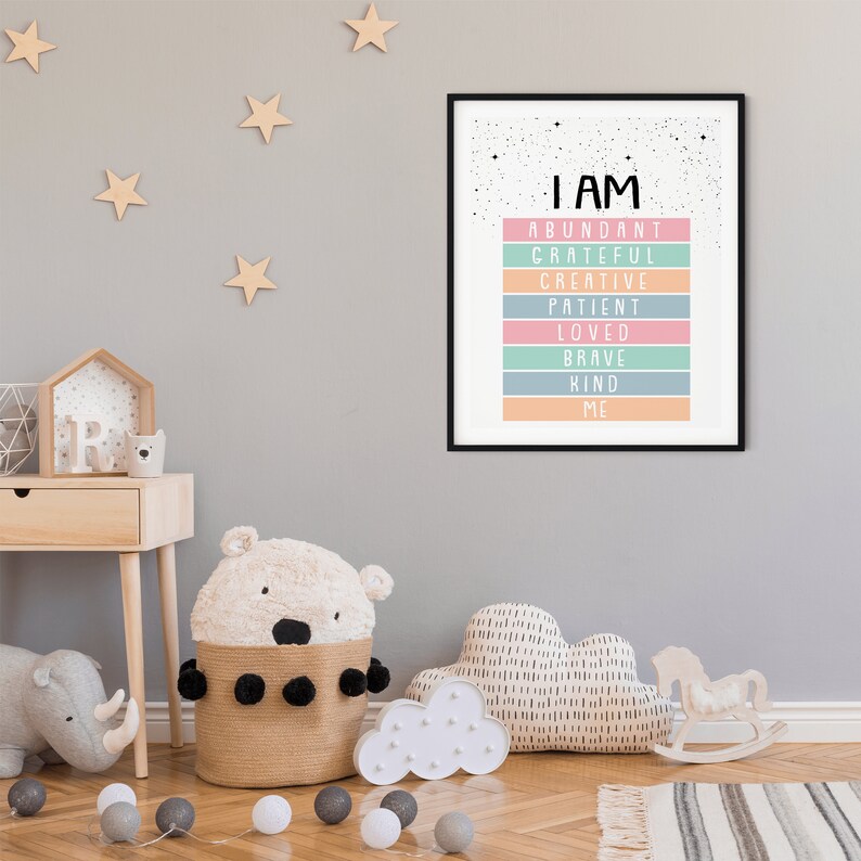 Positive Affirmations Print Motivational Poster Kids | Etsy