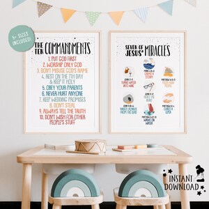 Ten 10 Commandments Wall Art, Sunday School Decor, Books of the Bible ...