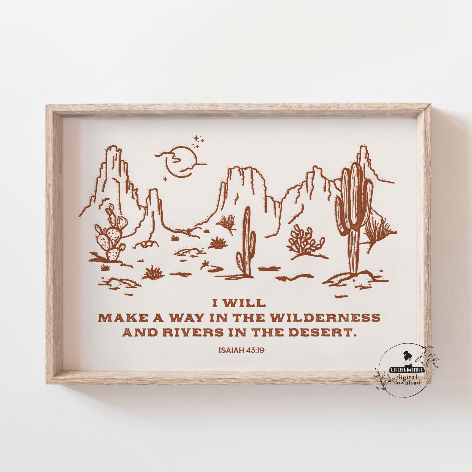 Desert Bible Verse Wall Art Modern Christian Artwork Wild West ...