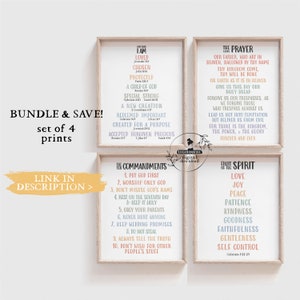 Biblical Affirmations Art Christian Kids Decor Catholic Sunday School ...