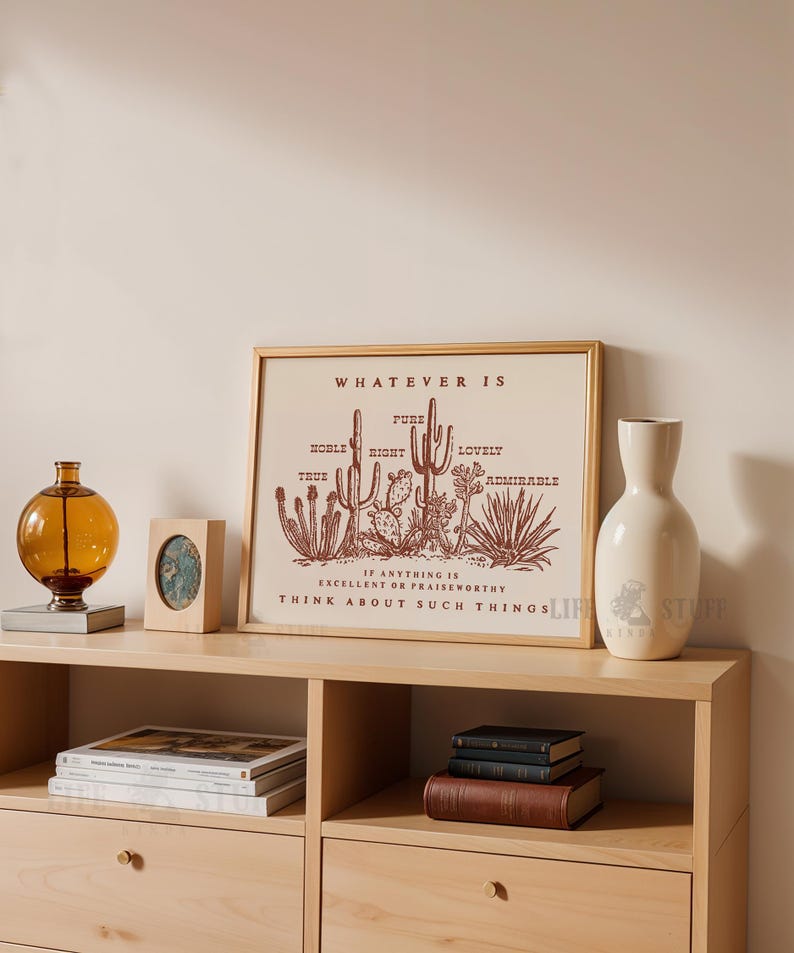 Desert Cactus Bible Verse Print Southwestern Christian Landscape ...