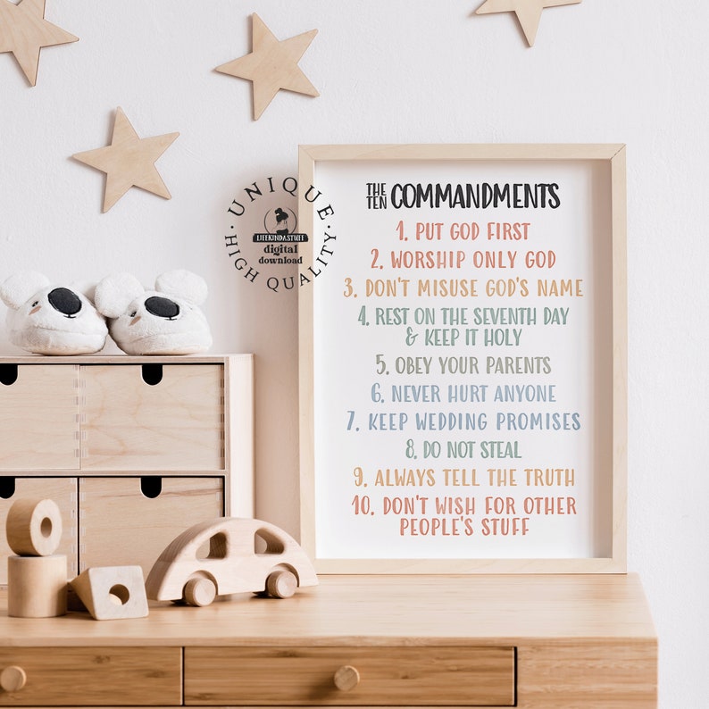 Ten 10 Commandments Catholic Classroom Kids Sunday School - Etsy