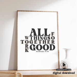 Modern Christian Wall Art, Romans 8 28 Christian Artwork, Trendy ...