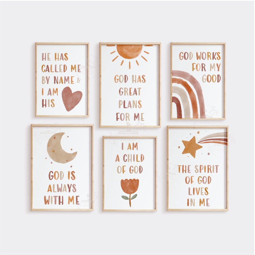 Christian Nursery Decor Biblical Affirmations for Kids Bible Verse Wall ...