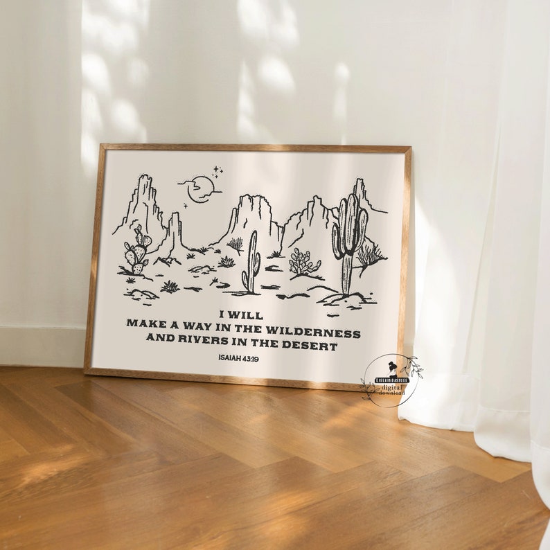 Desert Bible Verse Wall Art Modern Christian Artwork Western - Etsy