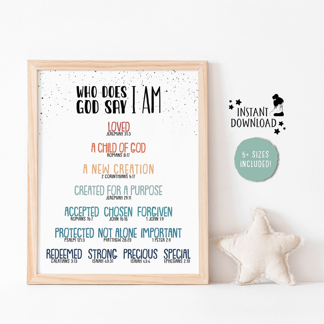 Identity in Christ Christian Education Kids Affirmations Sunday Bible ...