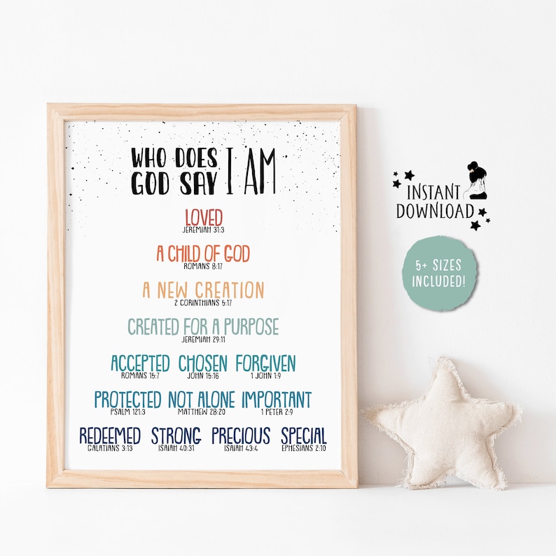 Identity in Christ Christian Education Kids Affirmations Sunday Bible ...