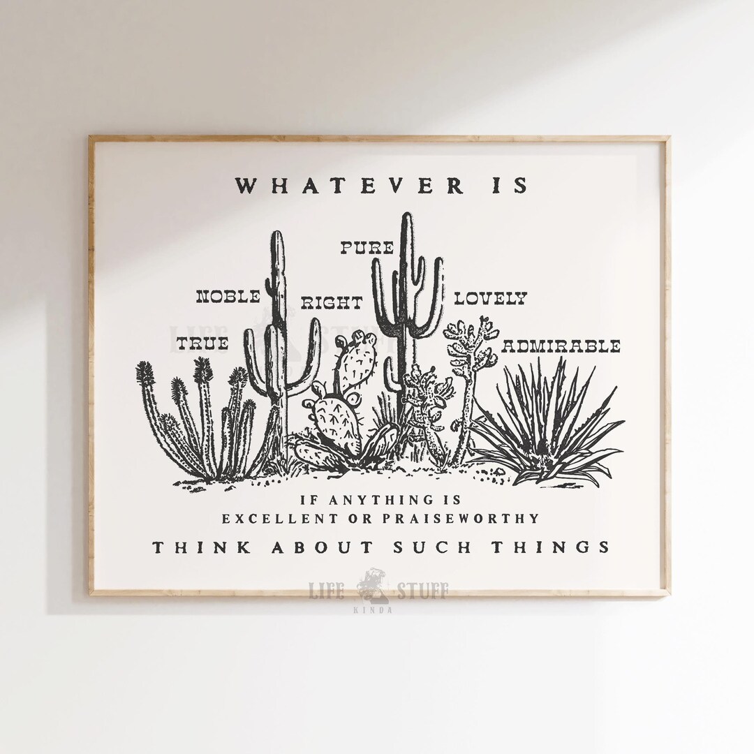 Desert Bible Verse Wall Art Western Landscape Christian Artwork Floral ...