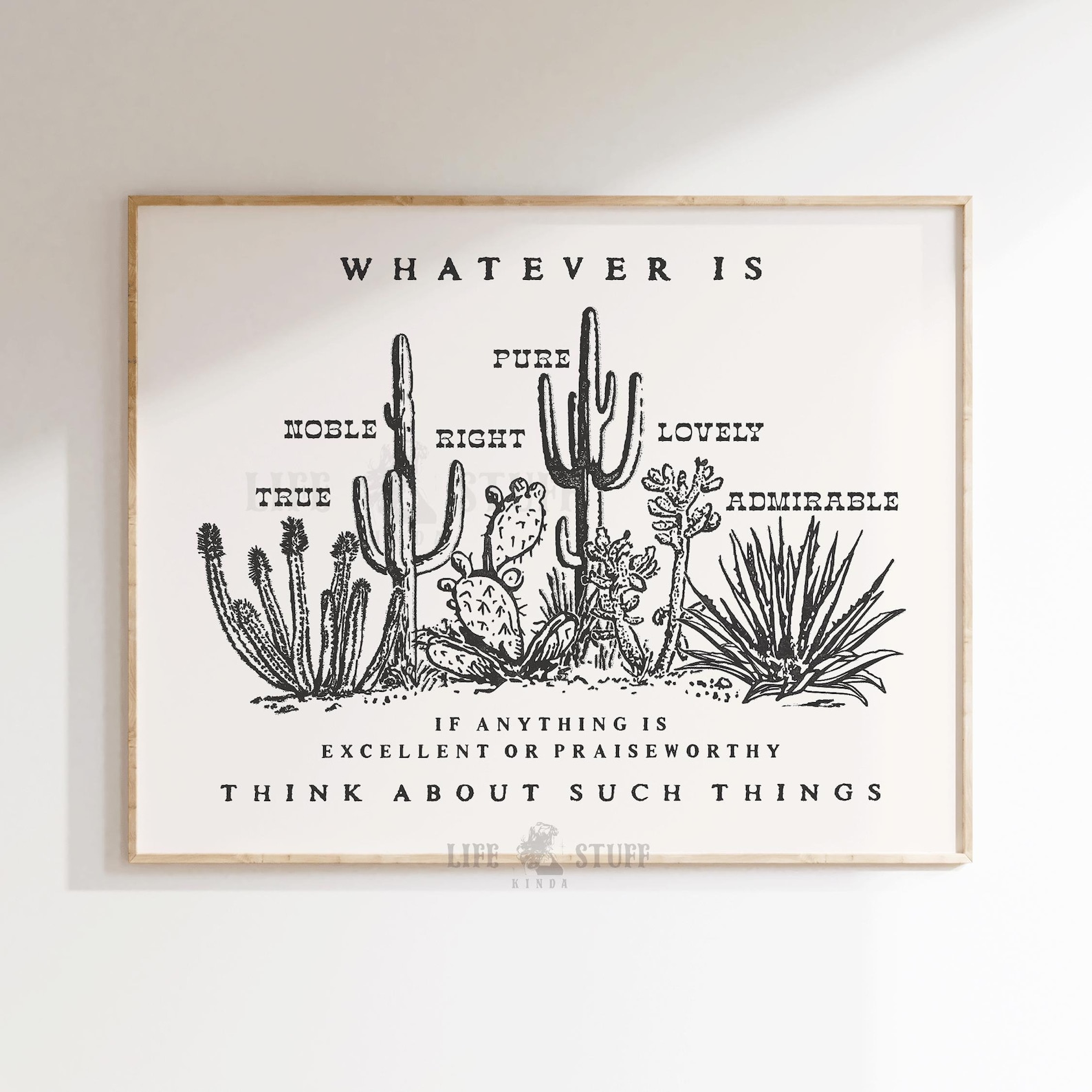 Desert Cactus Bible Verse Print Southwestern Christian Landscape ...