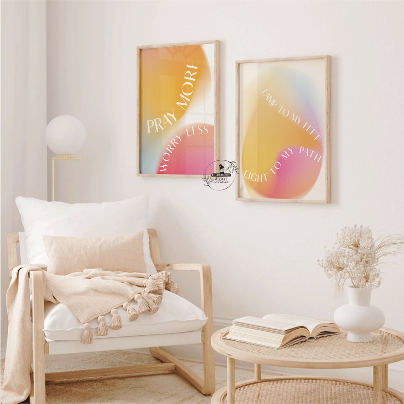 3 Piece Modern Christian Gallery Wall Art Trendy Aura - Etsy
