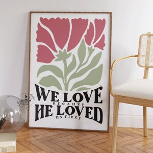 Flower Market Christian Posters Botanical Bible Verse Print Christian ...