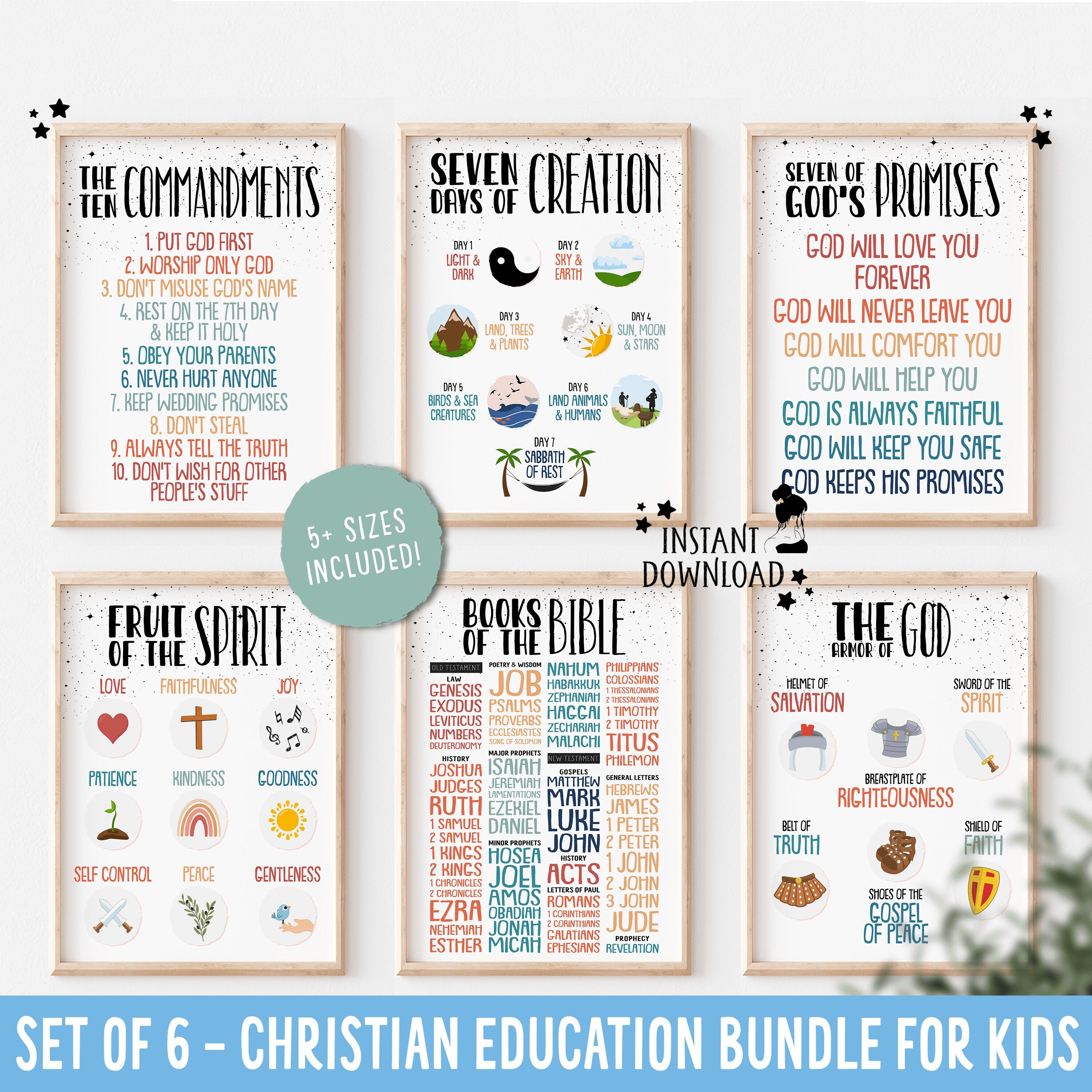 Kids Scripture Bible School Bundle Ten 10 Commandments Books - Etsy