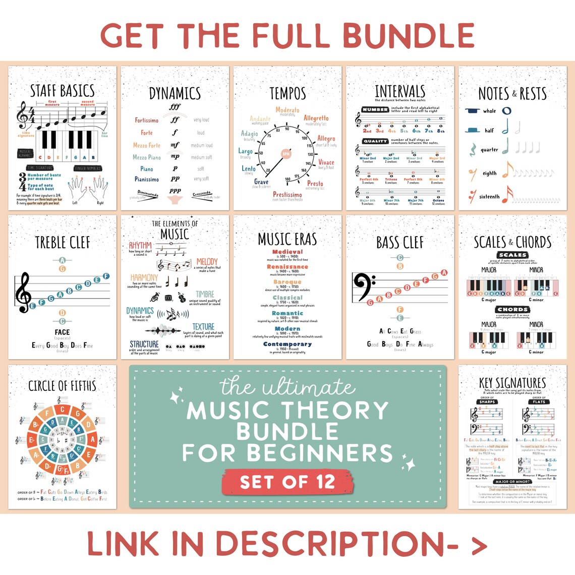 Circle of Fifths Music Theory Student Classroom Teacher - Etsy
