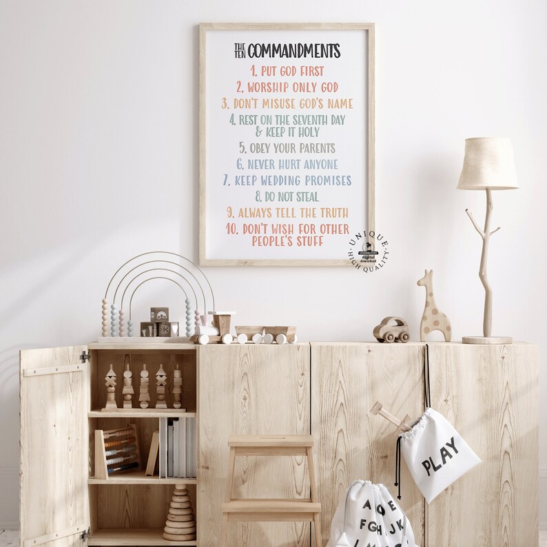 Ten 10 Commandments Catholic Classroom Kids Sunday School - Etsy