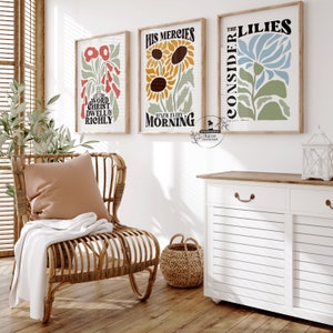 Flower Market Christian Posters Botanical Bible Verse Print Christian ...