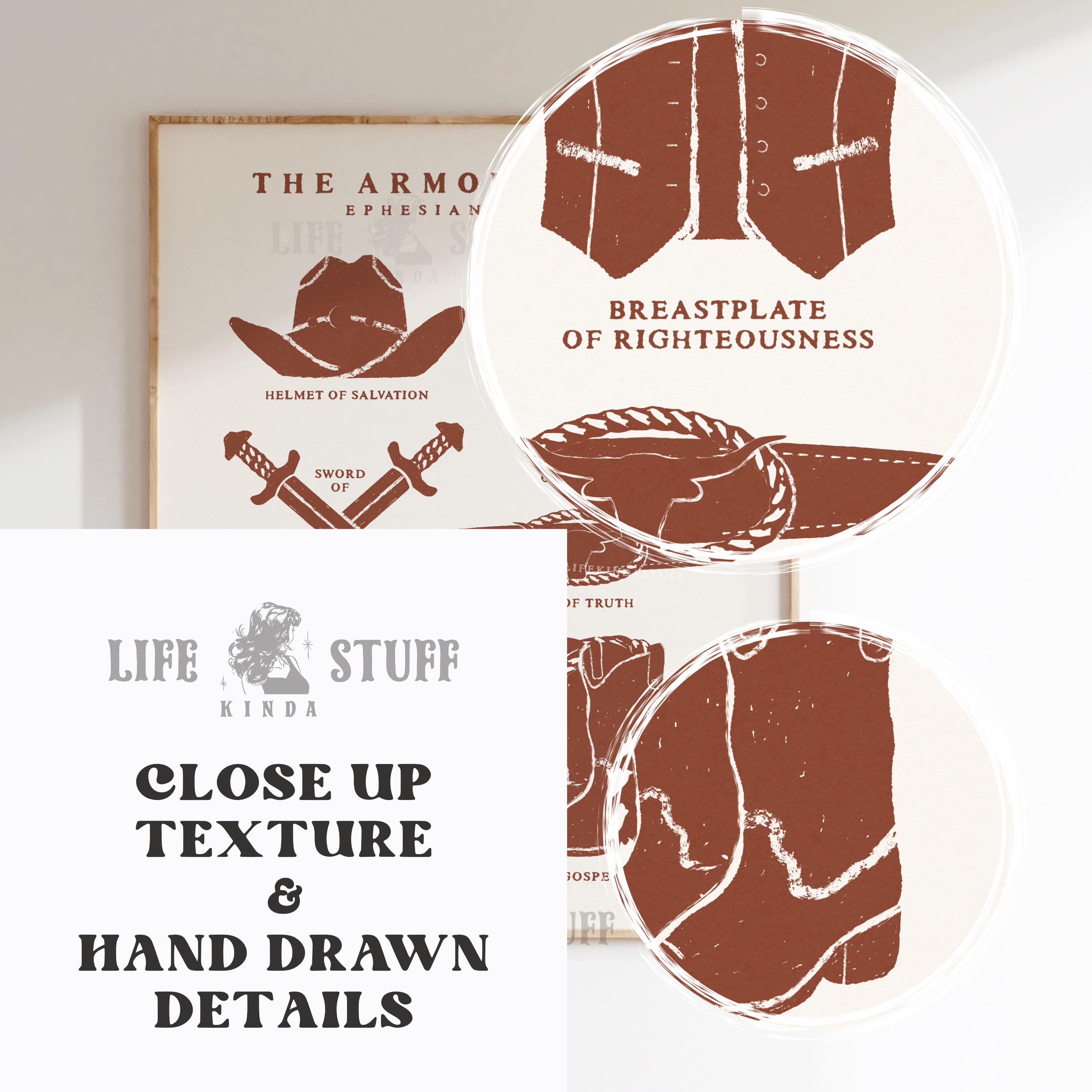 Armor of God Western Christian Print Cowboy Bible Verse Wall Art Boys ...