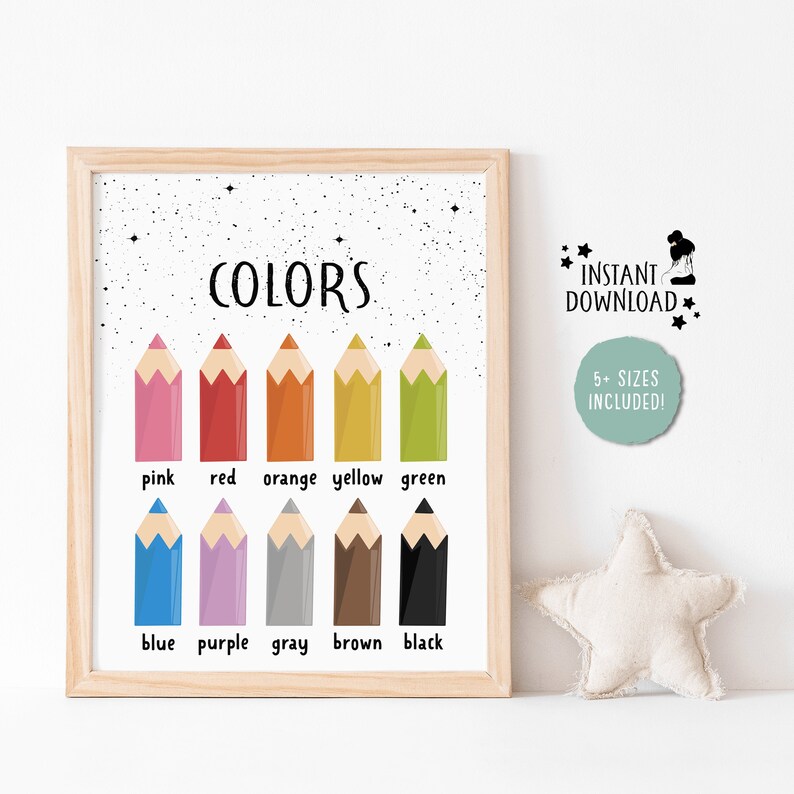 Colors Poster Classroom Decor Educational Poster Playroom | Etsy