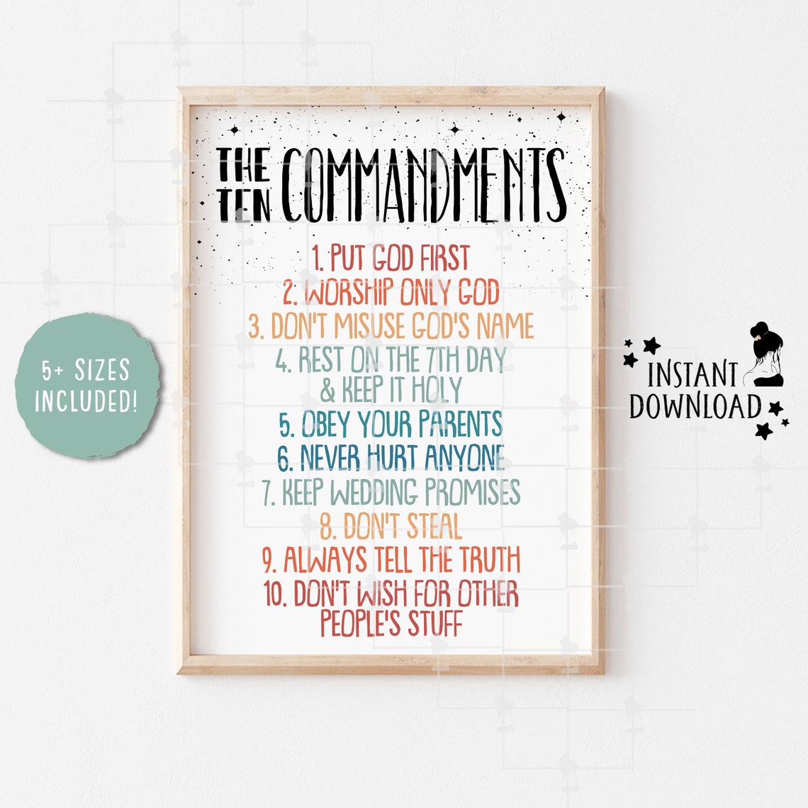 Ten 10 Commandments Wall Art Books of the Bible Poster - Etsy