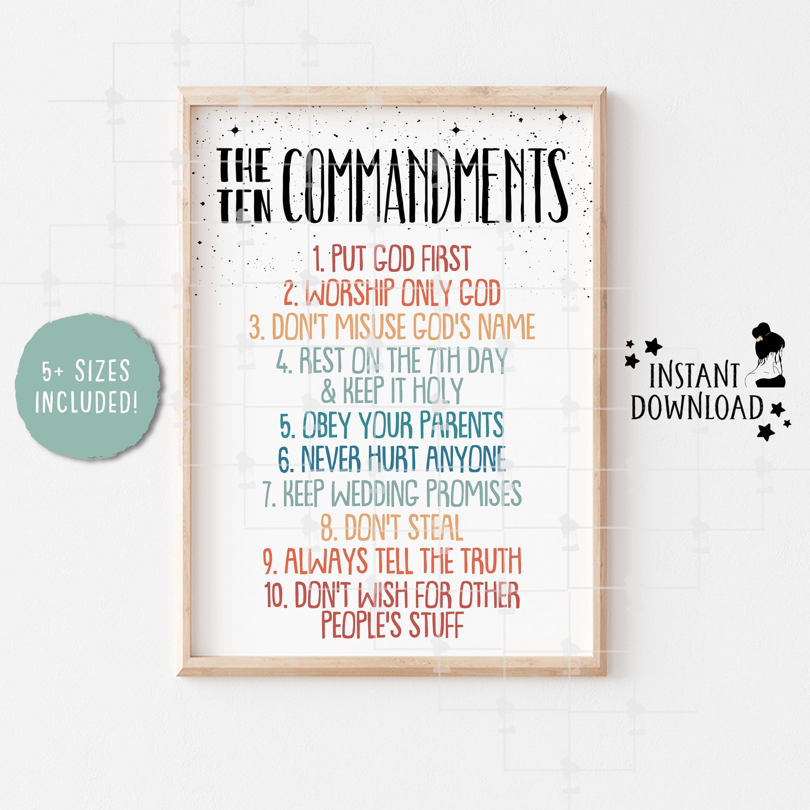 Ten 10 Commandments Wall Art Books of the Bible Poster - Etsy