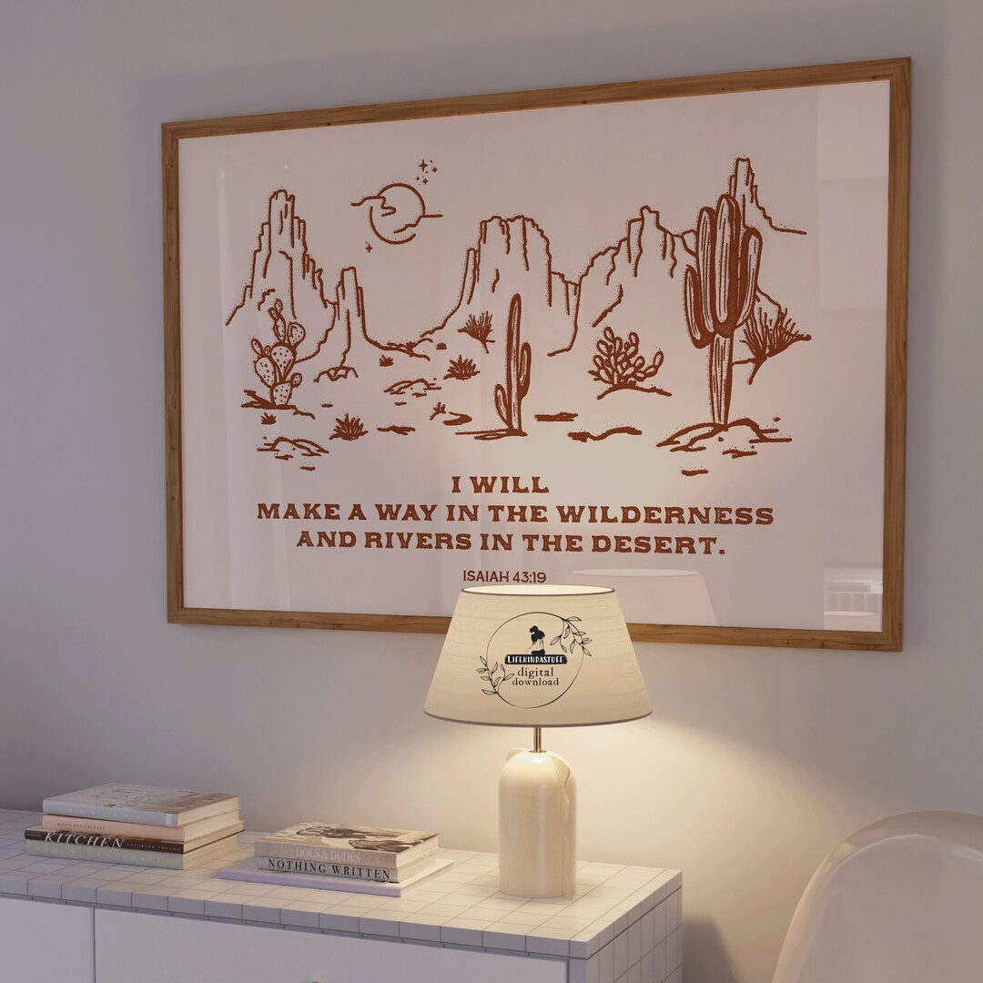 Desert Bible Verse Wall Art Modern Christian Artwork Wild West ...