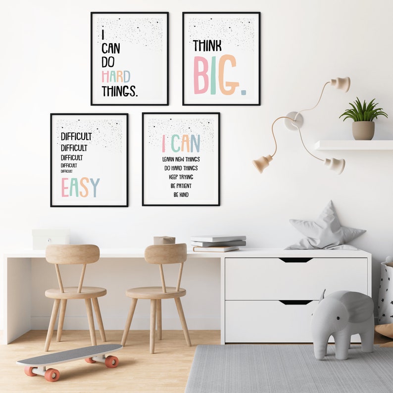 Set of 4 Classroom Growth Mindset Prints Bundle Motivational - Etsy
