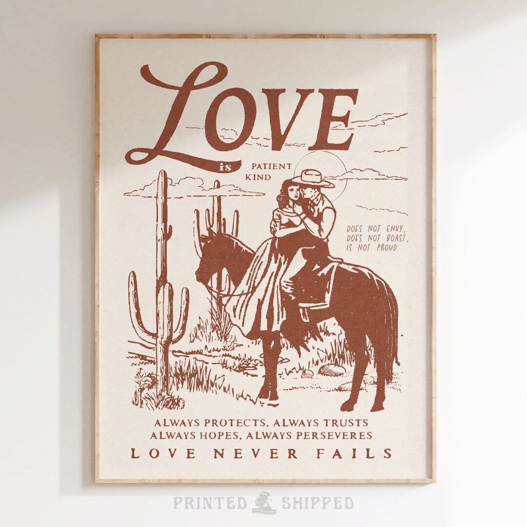 Western Christian Wall Art Desert Bible Verse Print Cactus Landscape ...