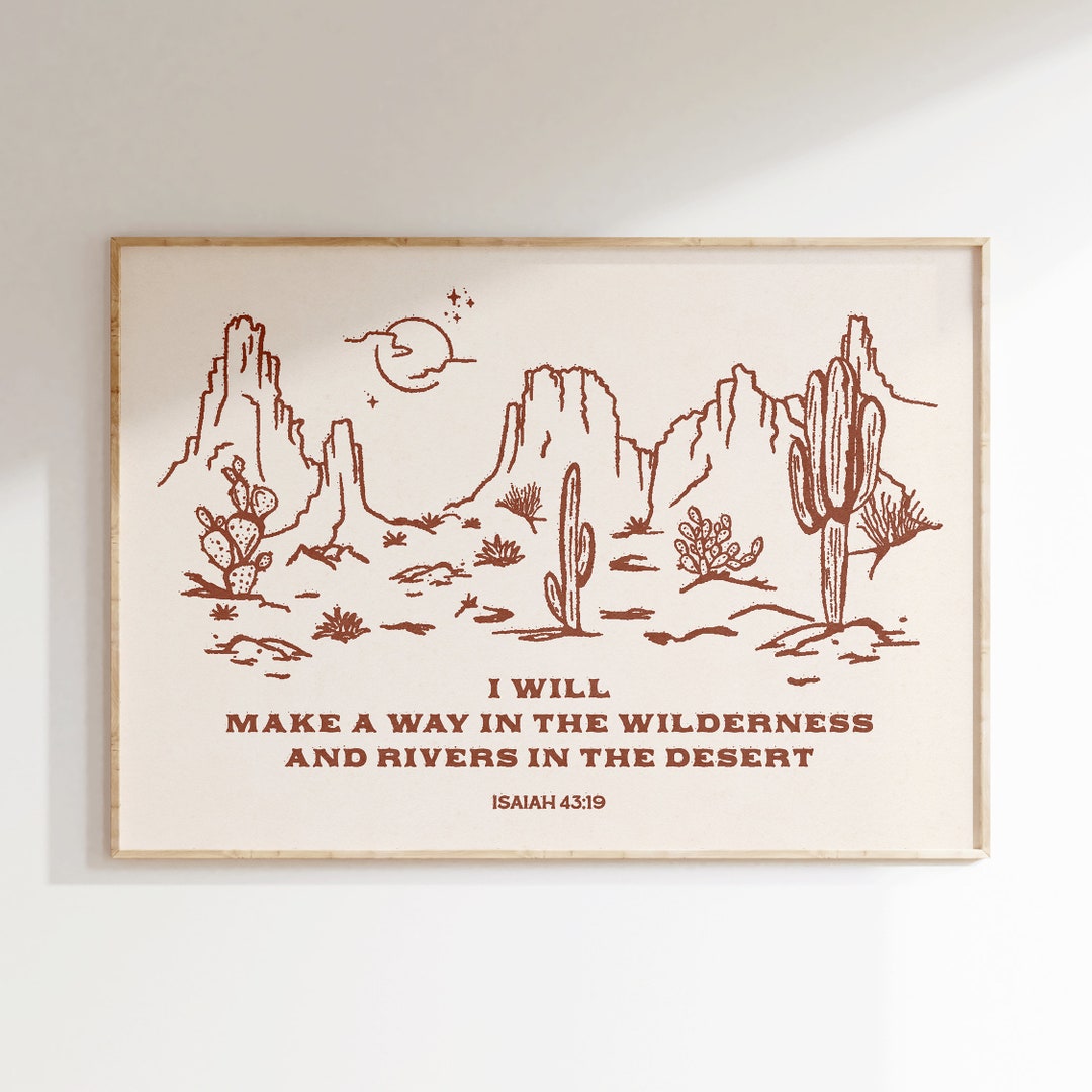 Desert Bible Verse Print Western Landscape Christian Scripture Wall Art ...