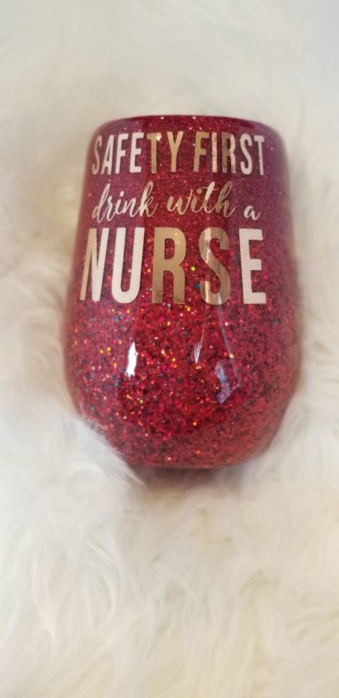 Safety First Drink With a Nurse Wine Glass. Personalized With Name. - Etsy