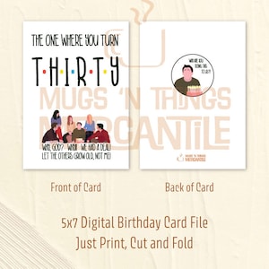 Friends 30th Birthday Card, Joey Tribbiani, TV Show, Digital Download ...