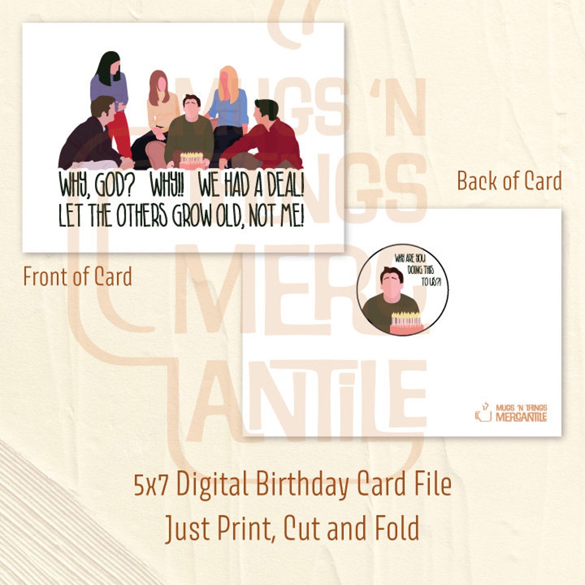Friends Birthday Card, Why God Why, Joey Tribbiani, TV Show, Digital ...